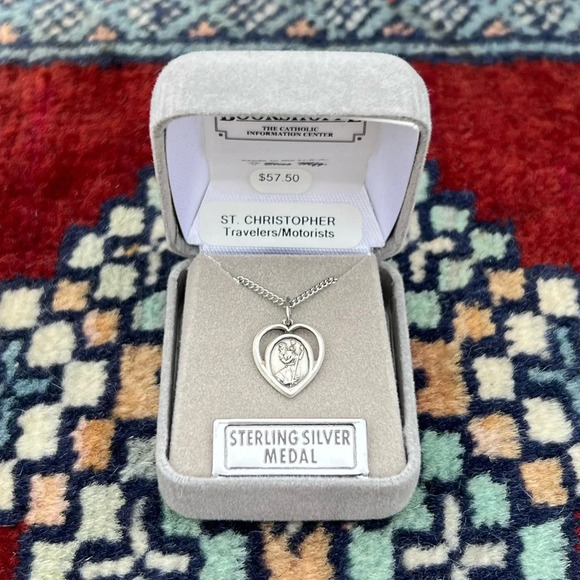 St. Stephen’s | Jewelry | St Christopher Sterling Silver Heart Shaped ...